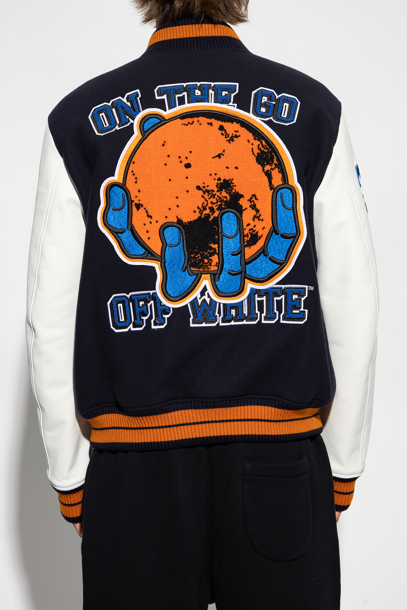 SchaferandweinerShops KR - White - Navy blue Bomber jacket SchaferandweinerShops KR - White - Navy blue Bomber jacket